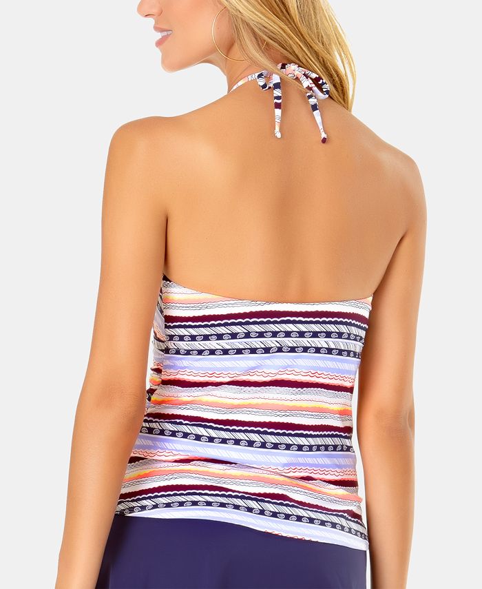 Anne Cole Stormy Seas Printed Keyhole Tankini Top - Macy's