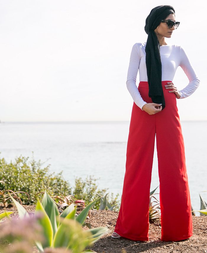 Verona Collection Talia Modest Box-Pleat Pants - Macy's