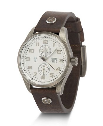 Frye Mens' Bowery Brown Leather Strap Watch - Macy's