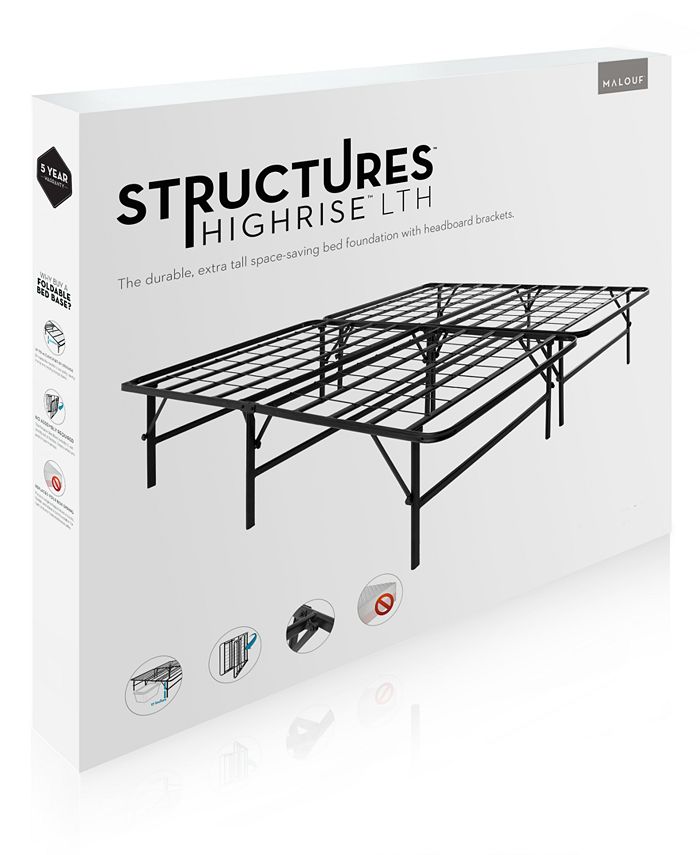 Malouf Structures 18" High Rise LTH Folding Platform Bed Frame, Twin XL ...