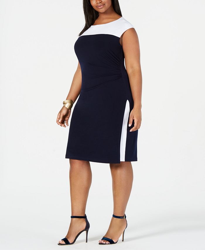 Connected Plus Size Colorblocked Sheath Dress - Macy's