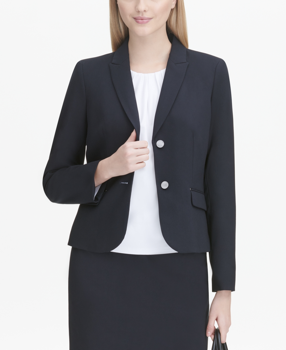 Click here for Calvin Klein Two-Button Blazer - Navy prices