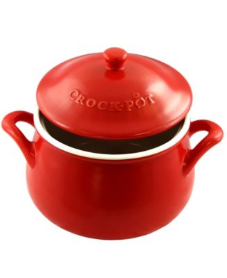 Gibson Crock Pot Artisan 5 Quart Ceramic Bean Pot with Lid and Handles ...
