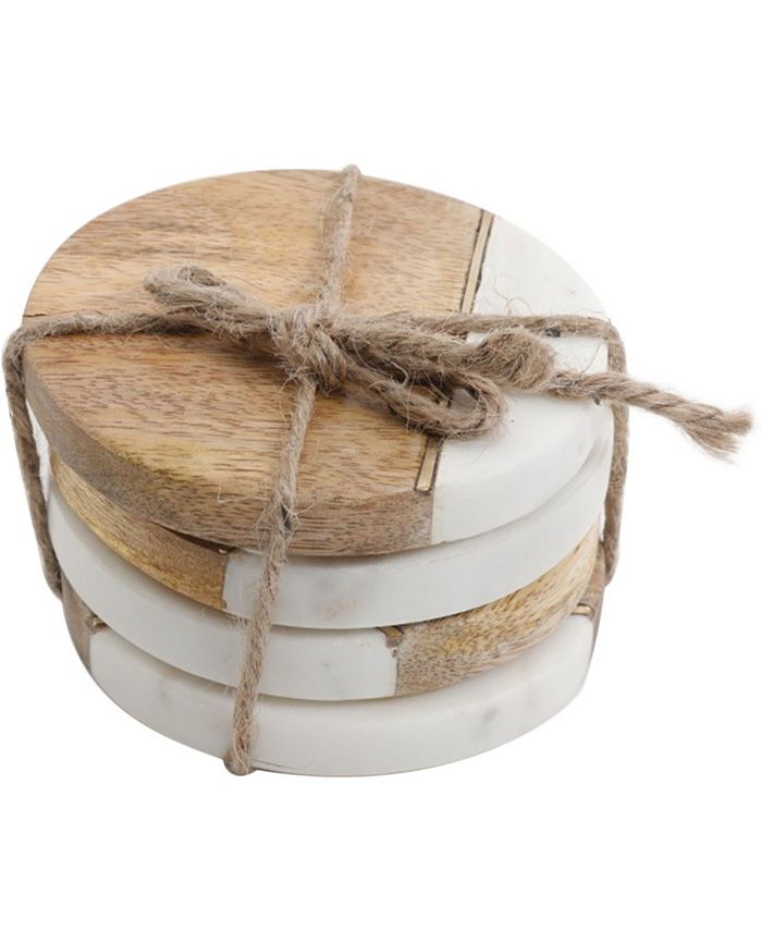 Laurie Gates Pinehurst 4 Piece 4" Inlaid Coaster Set - Macy's