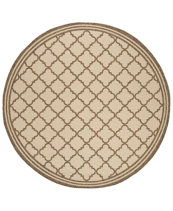 Safavieh Linden Cream and Beige 6'7" x 6'7" Round Area Rug - Macy's
