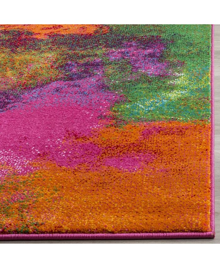 Safavieh Watercolor Orange and Green 5'3" x 7'6" Area Rug - Macy's