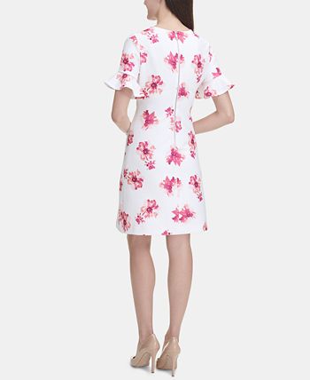 Tommy Hilfiger Floral Bell-Sleeve Scuba Dress - Macy's