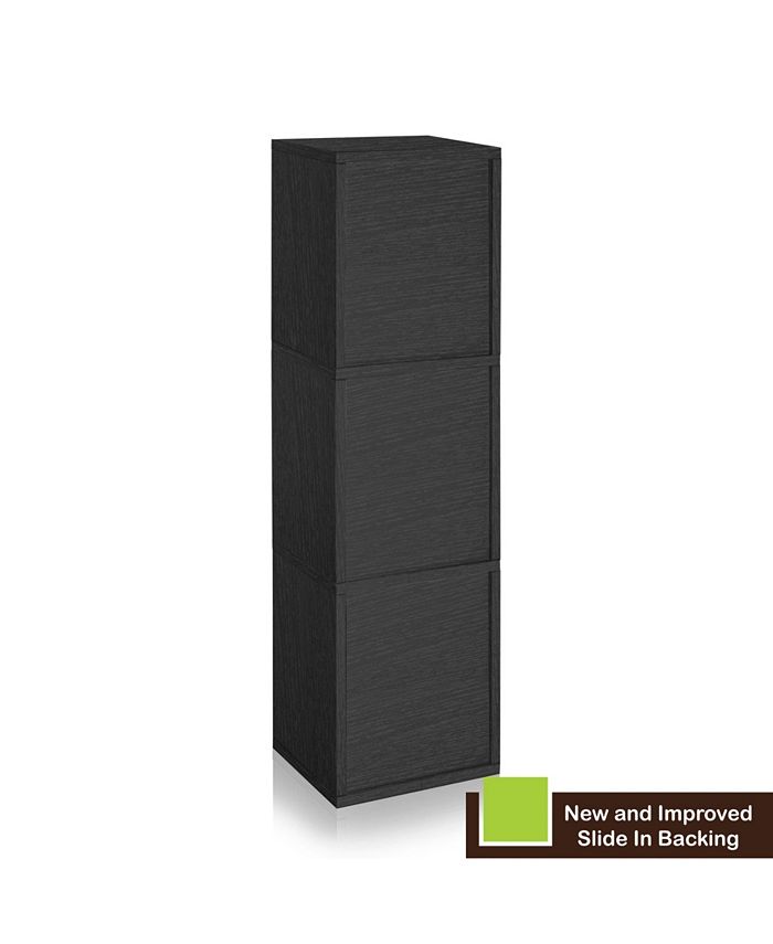 Way Basics Eco 3 Shelf Triple Cube Plus Narrow Bookcase and Storage ...