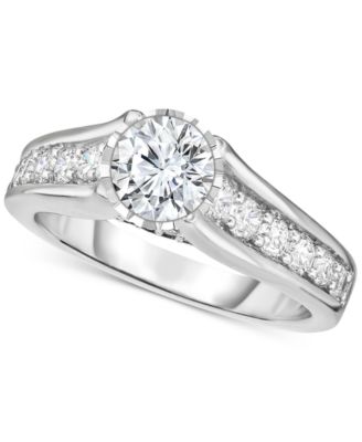 TruMiracle™ Diamond Engagement Ring (1-1/4 ct. t.w.) in 14k White Gold ...