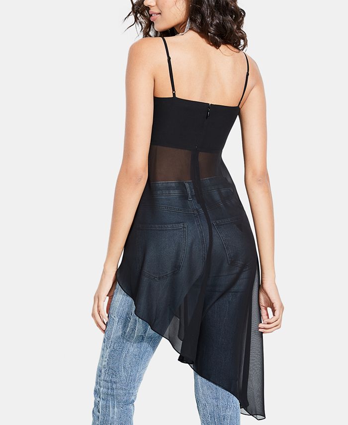 GUESS Danielle Embroidered Asymmetrical Camisole - Macy's