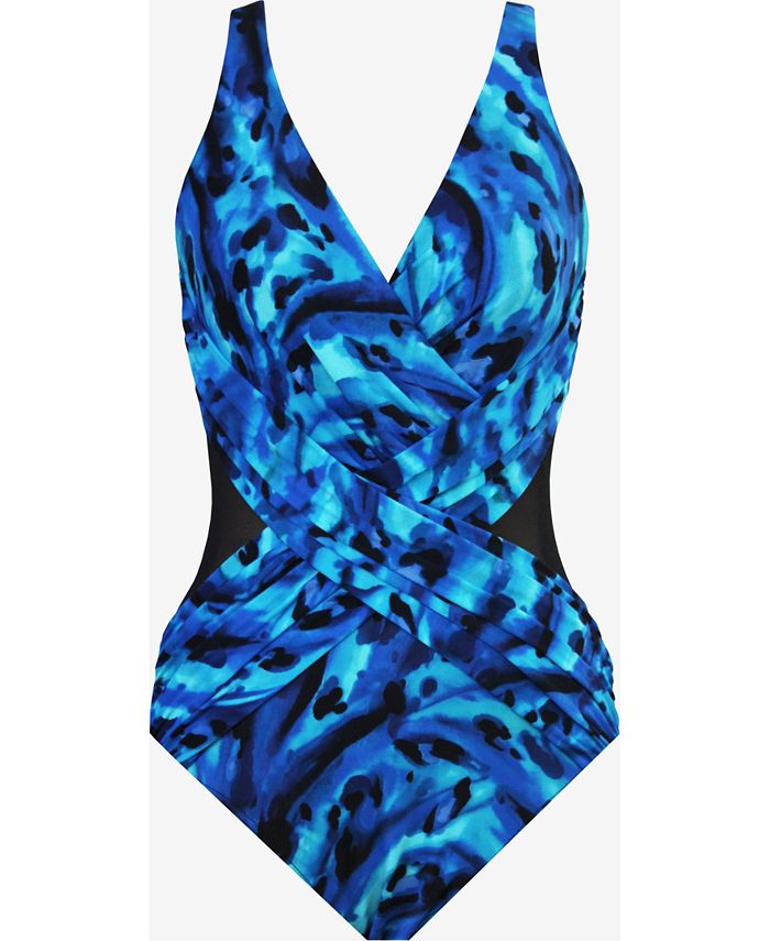 Miraclesuit Over-The-Shoulder Crossover Allover Slimming One-Piece ...