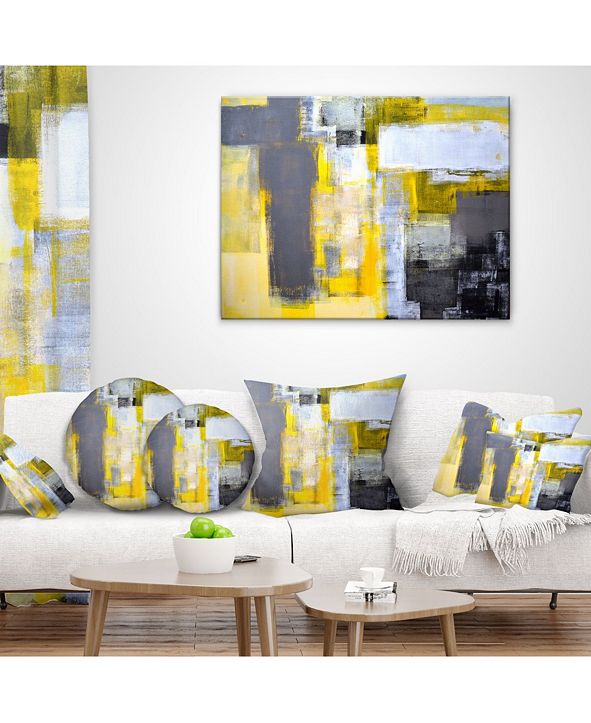 Design Art Designart 'Grey and Yellow Blur Abstract' Abstract Throw ...