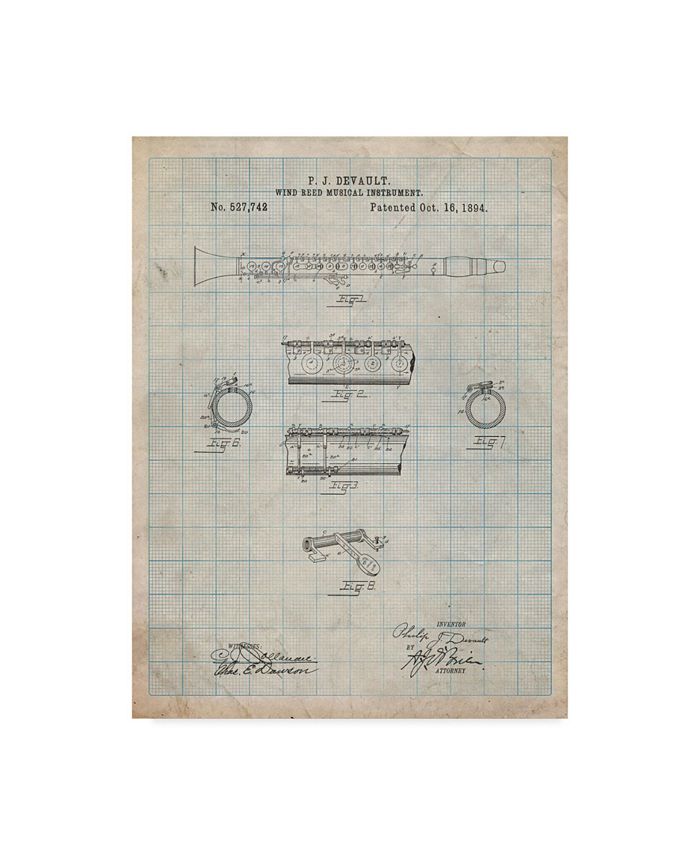 Trademark Innovations Cole Borders 'Clarinet' Canvas Art - 19" x 14" x ...