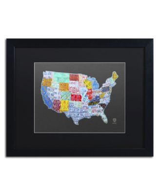 Design Turnpike 'Massive USA License Plate Map' Matted Framed Art - 16 ...
