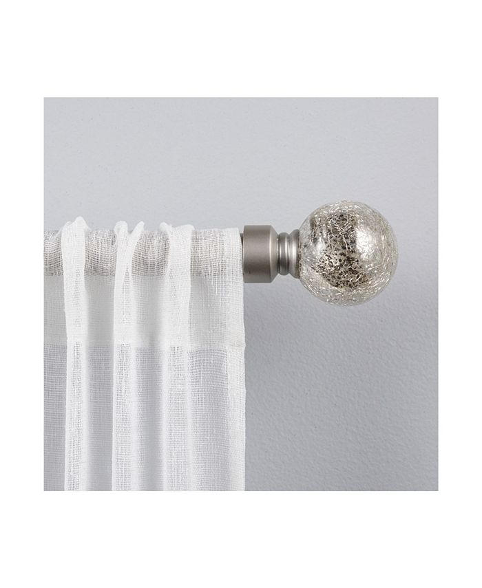 Exclusive Home Silver Aged Sphere 1" Curtain Rod and Coordinating ...