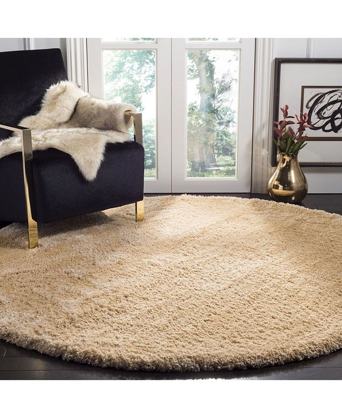 Safavieh Colorado Shag Champagne 6'7" x 6'7" Round Area Rug - Macy's