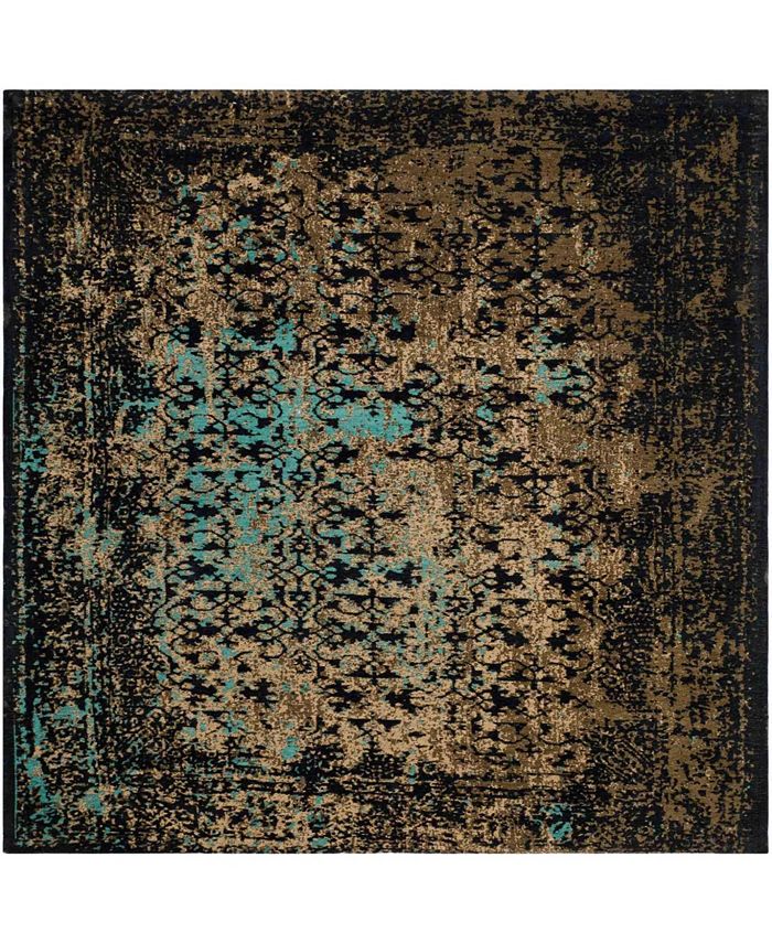 Safavieh Classic Vintage Black and Olive 6' x 6' Square Area Rug - Macy's