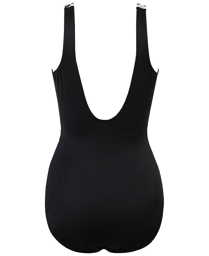 Miraclesuit Purrfectly Posh Elan Colorblocked Swimsuit - Macy's