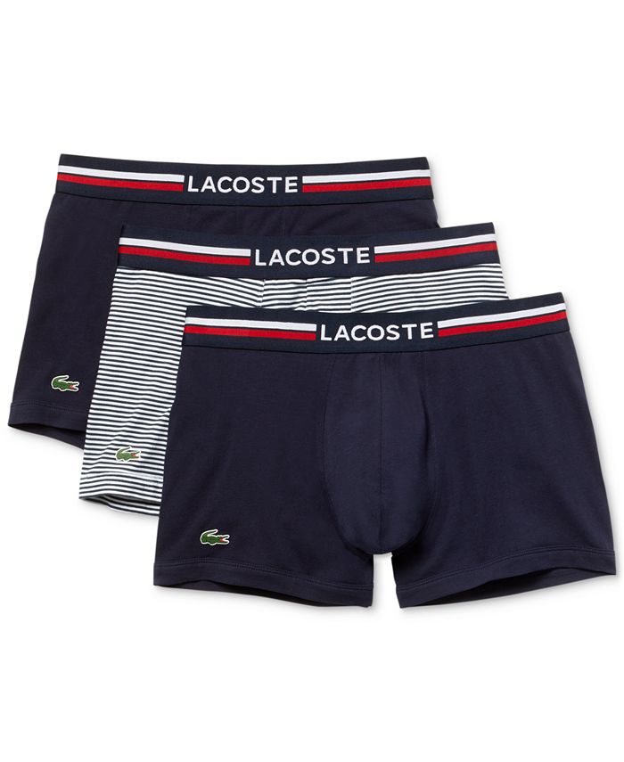 Lacoste Men's 3-Pk. Stretch Trunks - Macy's