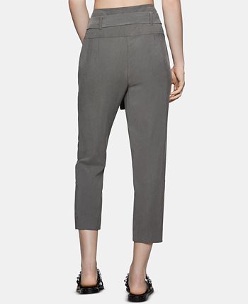 BCBGeneration Tie-Waist Cropped Trousers - Macy's