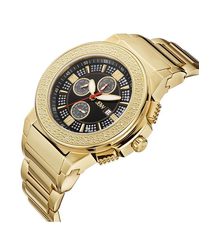 Jbw Men's Saxon Diamond (1/6 ct.t.w.) 18k Gold Plated Stainless Steel ...