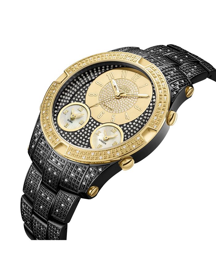 Jbw Men's Jet Setter III Diamond (1 ct.t.w.) Black Ion-Plated Stainless ...