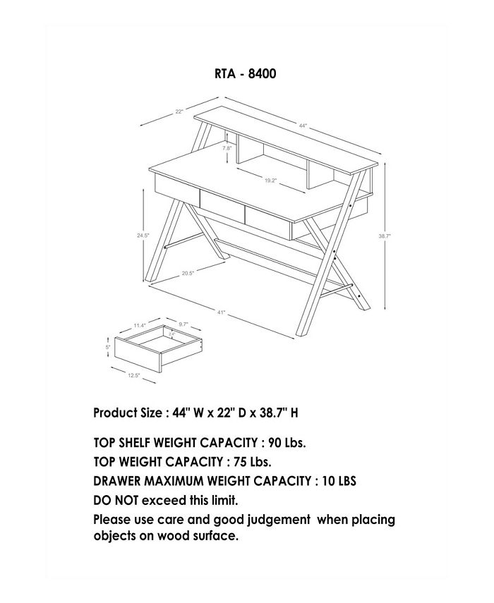 RTA Products Techni Mobili Writing Desk - Macy's