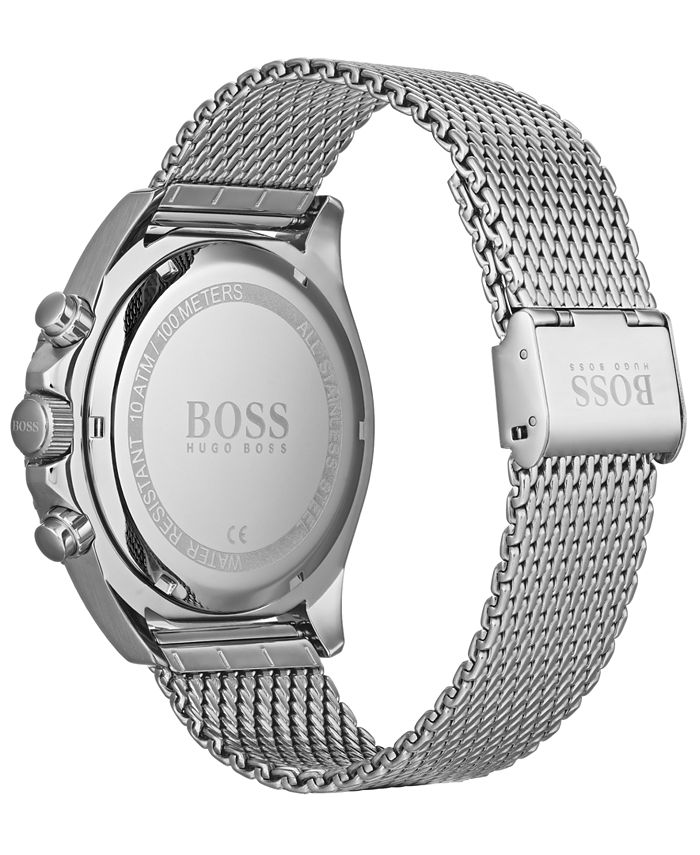 BOSS Men's Chronograph Ocean Edition Stainless Steel Mesh Bracelet ...