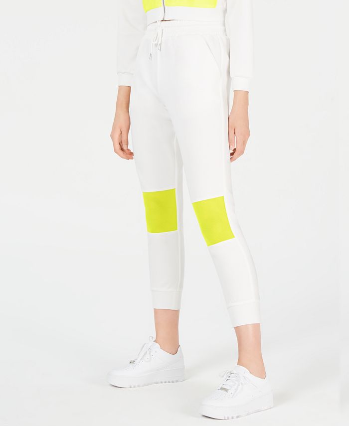 Waisted Neon-Mesh Pocket Joggers - Macy's
