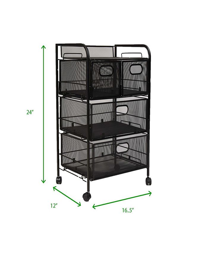 Mind Reader Mesh 4 Drawer Rolling Mesh Office Cart - Macy's