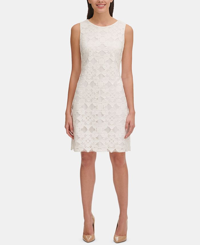 Tommy Hilfiger Petite Burnout Lace A-Line Dress - Macy's