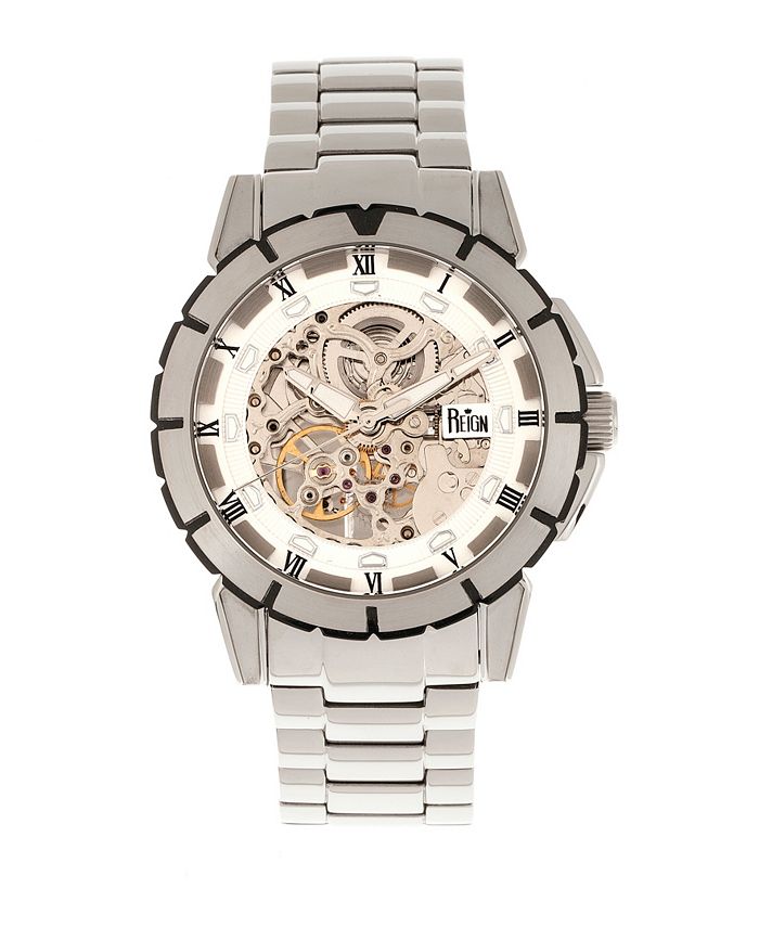 Reign Philippe Automatic White Dial, Skeleton Bracelet Stainless Steel ...