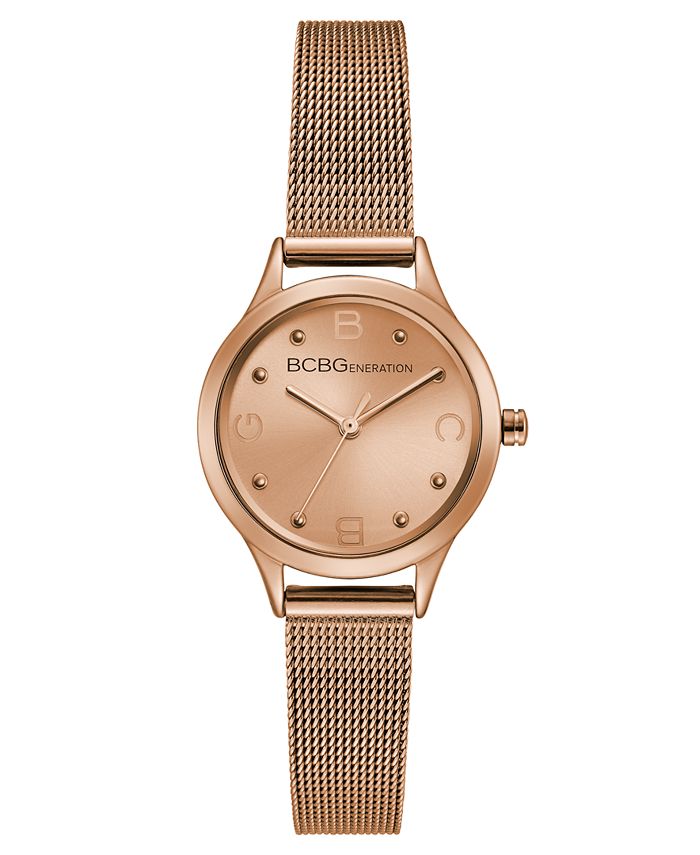BCBGeneration Ladies Rose Gold Mesh Bracelet Watch with Rose Gold Case ...