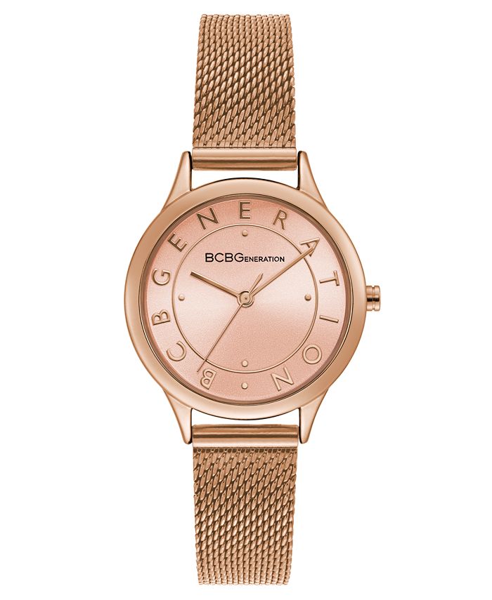 BCBGeneration Ladies Rose Gold Mesh Bracelet Watch with Rose Gold Dial ...