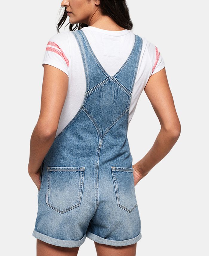 Superdry Cotton Denim Overall Shorts - Macy's