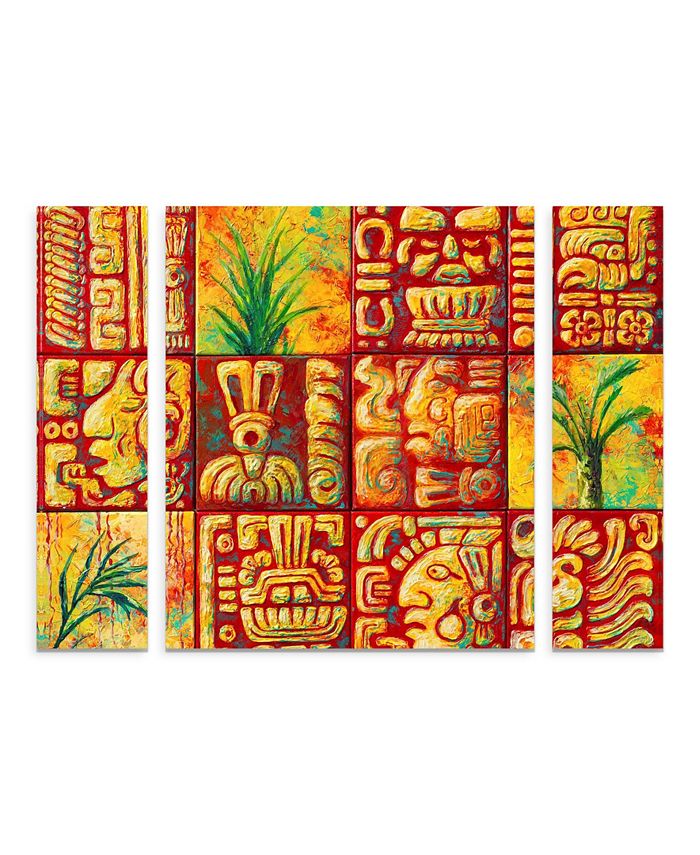 Trademark Global Marion Rose 'Mayan Titles' Multi Panel Art Set - 24" x ...