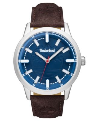 Timberland Men's Harwinton Dark Brown/Silver/Blue Watch - Macy's