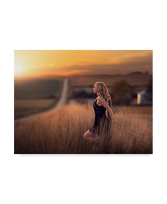 Jake Olson 'Peace Black' Canvas Art - 24" x 2" x 18" - Macy's