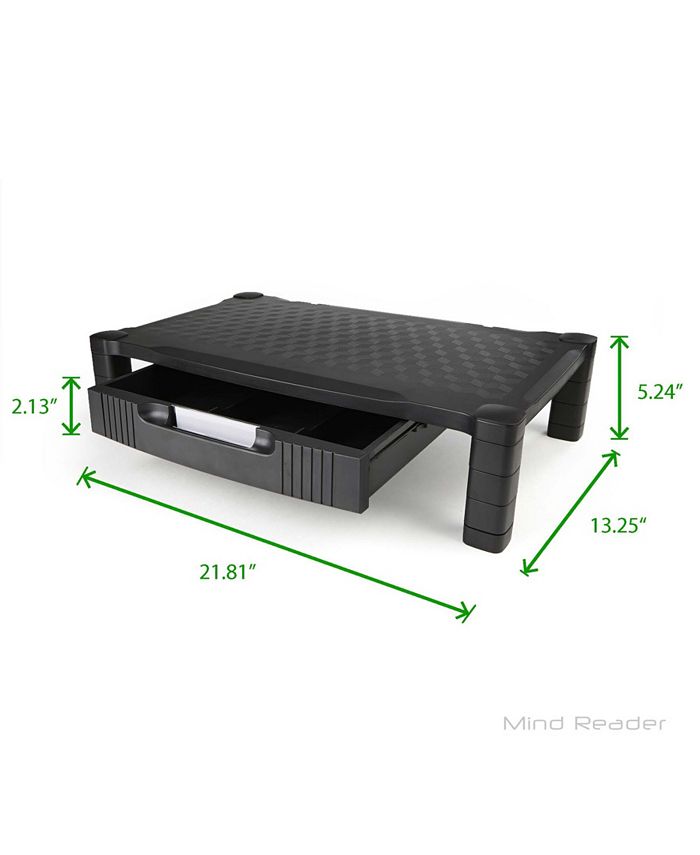 Mind Reader Extra Wide Monitor Stand, Monitor Riser, Height Adjustable ...