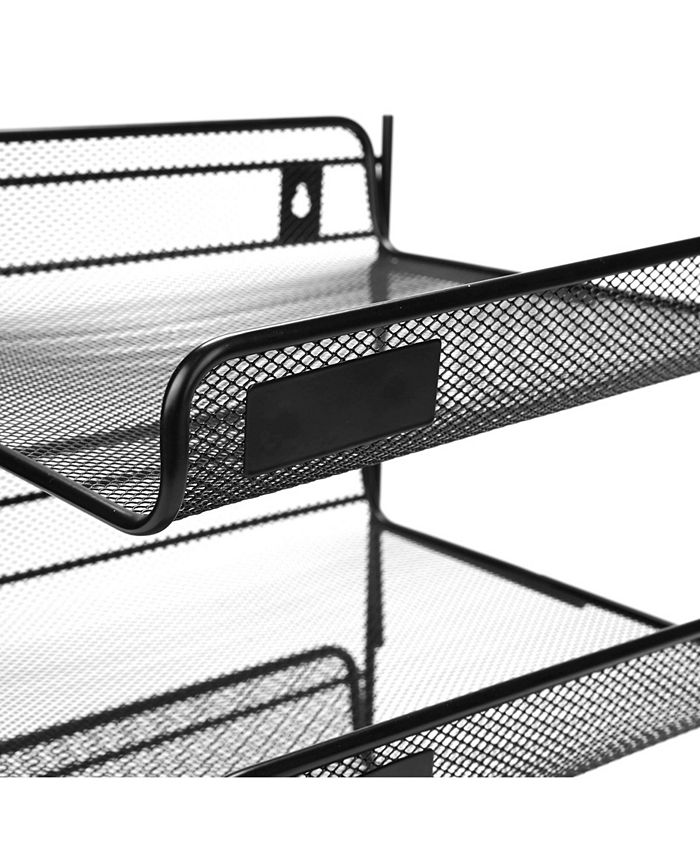 Mind Reader Metal Mesh 3 Tier Wall Mount Paper Tray, Document Paper ...