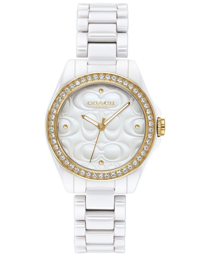 COACH Women's Astor White Ceramic Bracelet Watch 28mm - Macy's