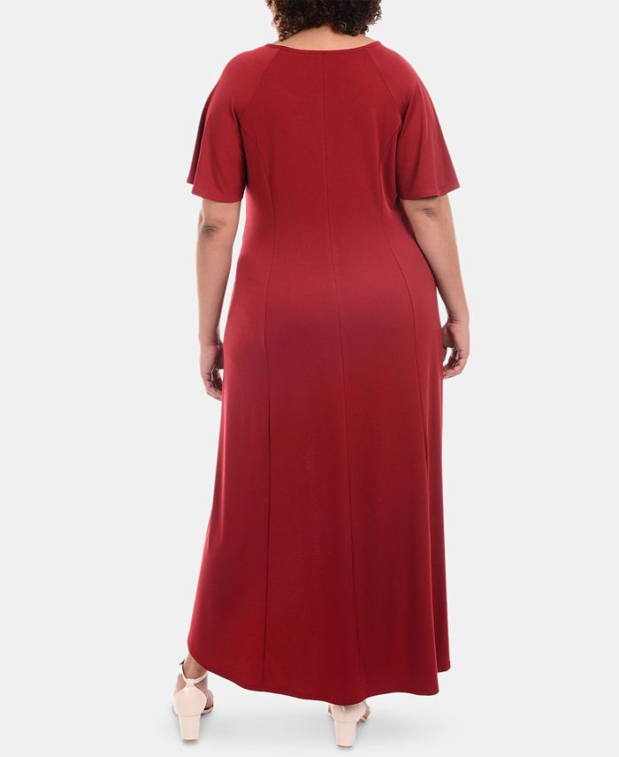 NY Collection Plus Size Embellished High-Low Maxi Dress & Reviews ...