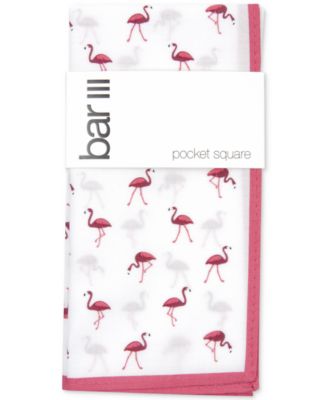 Bar III Men's Flamingo Print Pocket Square, Created for Macy's - Macy's