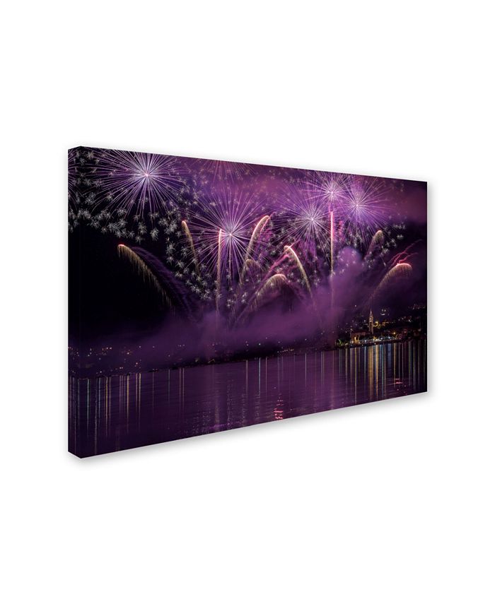 Trademark Global Roberto Marini 'Fireworks Lake Pusiano' Canvas Art ...