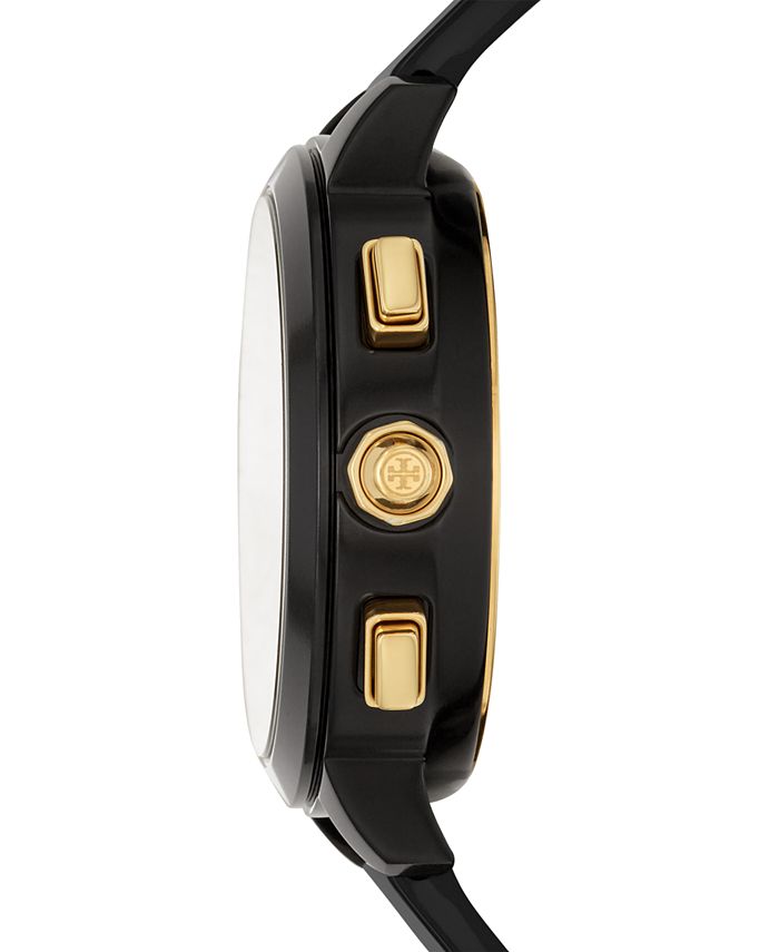 Tory Burch Women's Collins Black Rubber Strap Hybrid Smart Watch 38mm ...