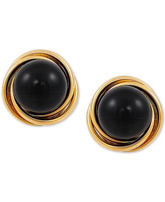 Onyx (6mm) Stud Earrings in 10k Gold - Macy's