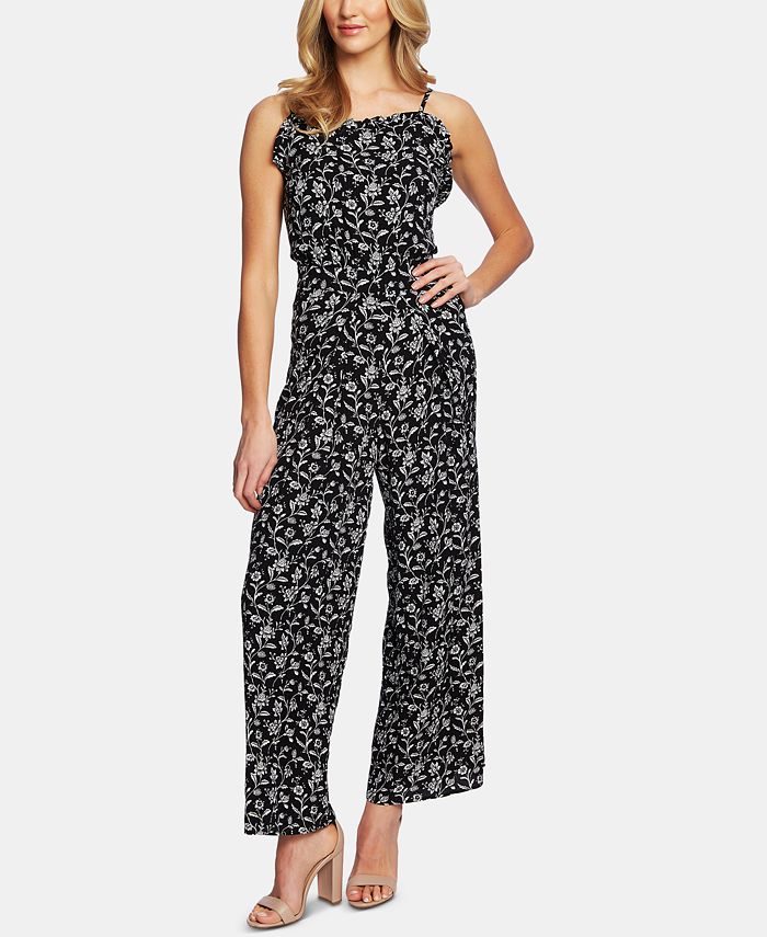 CeCe Printed Ruffled Jumpsuit - Macy's