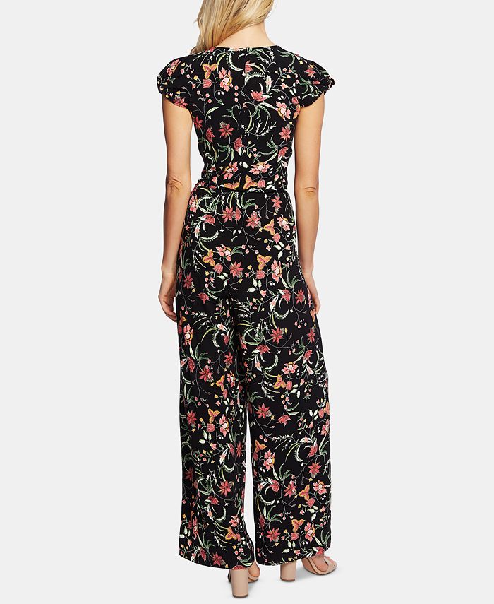 CeCe Marrakesh Ink Floral-Print Jumpsuit - Macy's