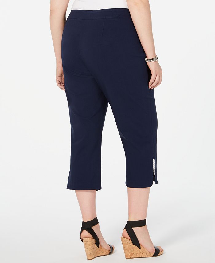Jm Collection Plus Size Rhinestone Embellished Capri Pants Created For