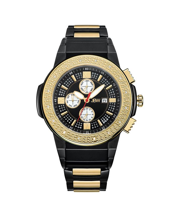 Jbw Men's Saxon Diamond (1/6 ct.t.w.) Black Ion-Plated Stainless Steel ...